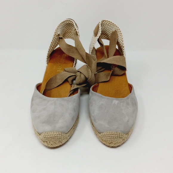 Anthropologie | Shoes | Anthropologie Maypol Dove Grey Lace Up Wedge ...